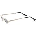 90s Small Slim Cat Eye Sunglasses Flat Metal Oval Lens 54mm Silver