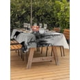 Black Deer Rectangle Outdoor Tablecloth with Umbrella Hole Mountain ...