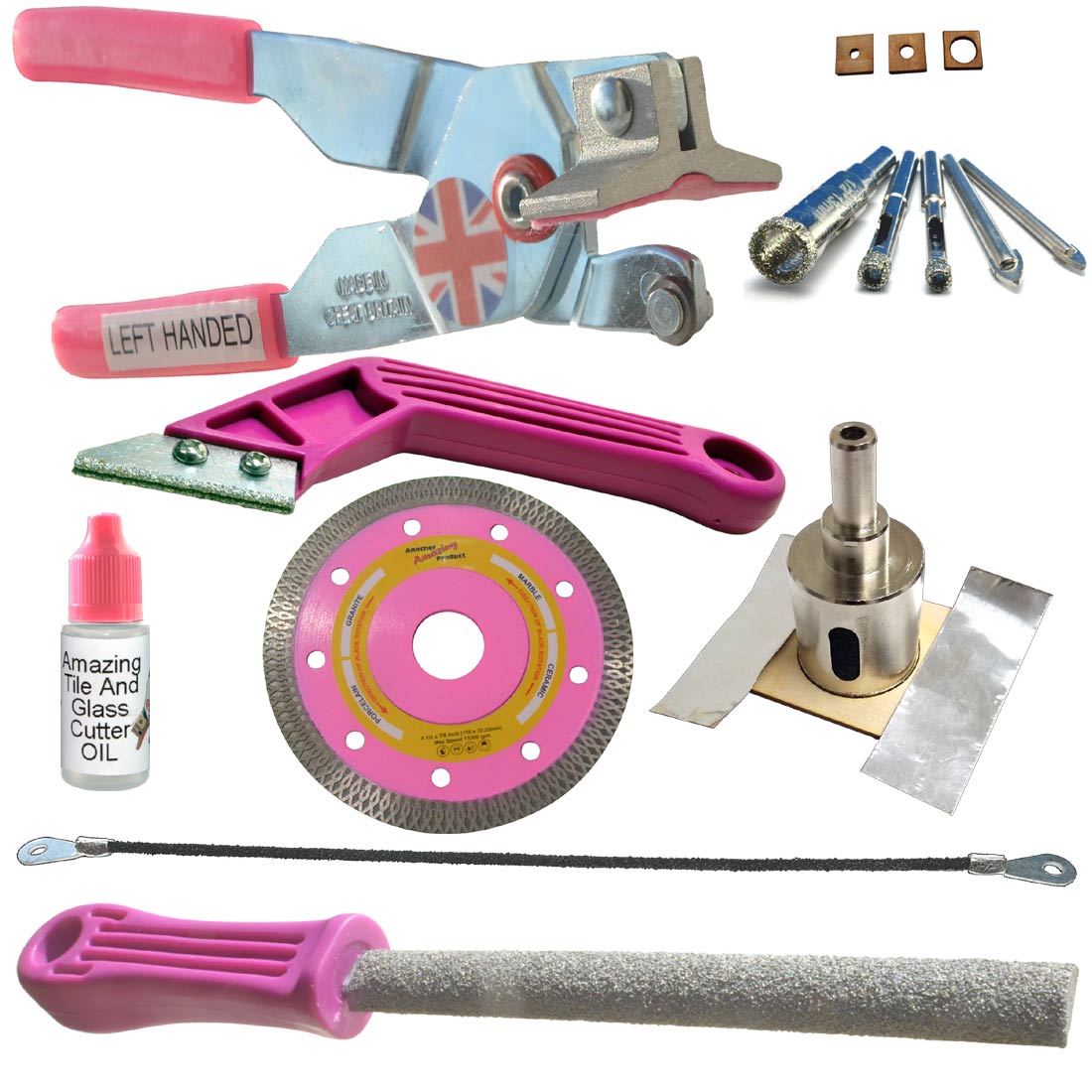 Tile Cutters for Ceramic Tiles Kit 4 Left Handed Tile Drills Hole Saw ...