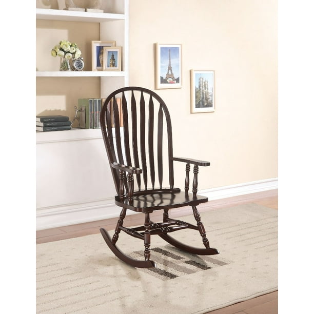 Wooden Rocking Chair, Espresso Brown - Walmart.com
