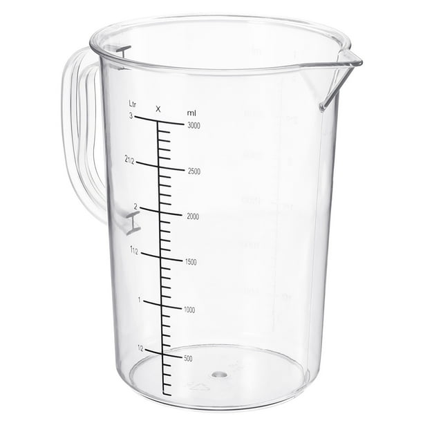 Uxcell Graduated Beaker, 3000ml PC Plastic Liquid Measuring Cup Double ...