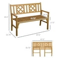 Outsunny Wooden Outdoor Garden Bench for 2, Portable Folding Bench ...