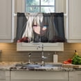 27"x24" Tier Curtains 2 Panels Neko Girl Semi Sheer Kitchen Short ...