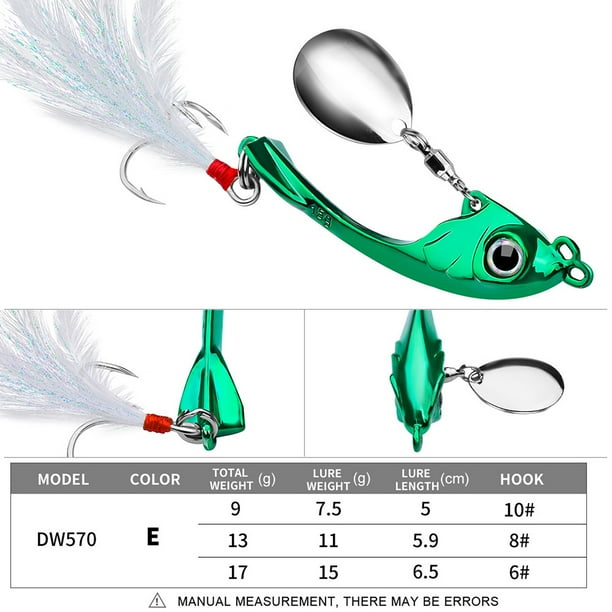 Bingirl Fishing Spoons Crank Baits Spinner Metal Sequin With Treble ...