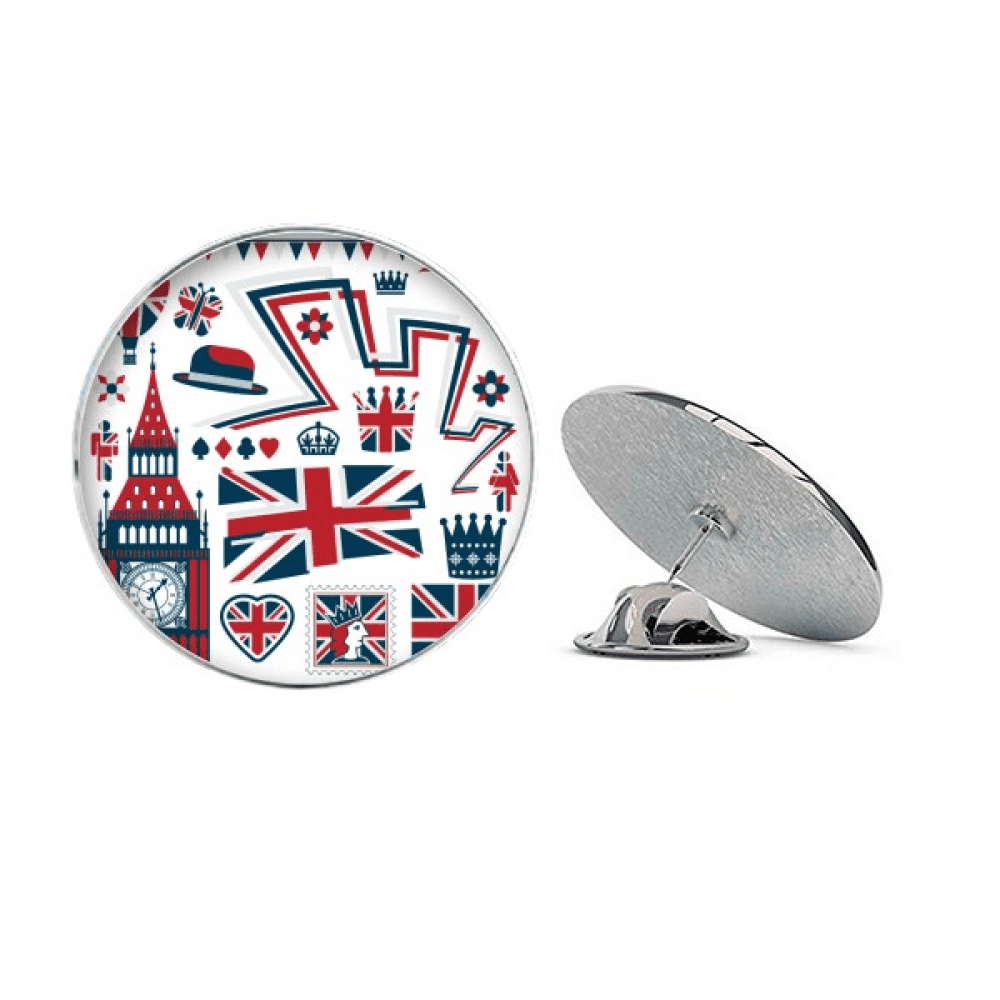 Big Ben Ballon Soldier Uk Landmark Round Metal Tack Hat Pin Brooch