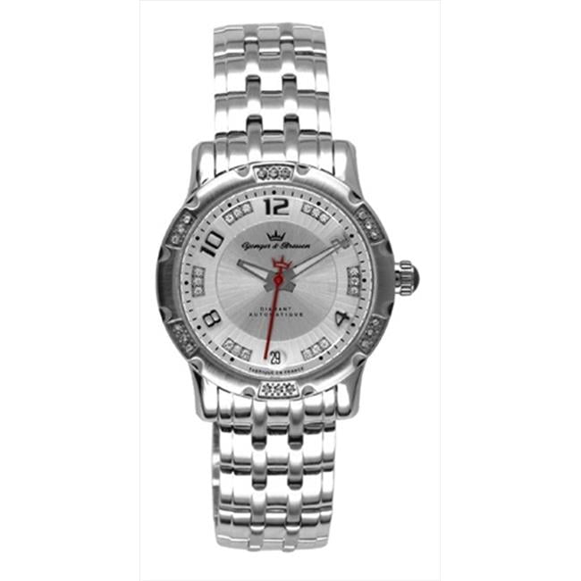 Yonger & Bresson Women's YBD 9196-02 M Automatic Diamond Steel Date ...