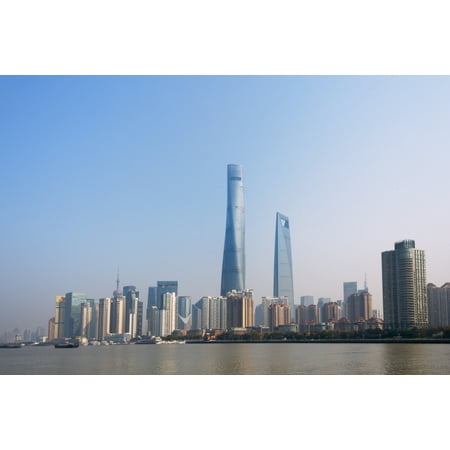 Pudong skyline dominated by Shanghai Tower by Huangpu River, Shanghai ...