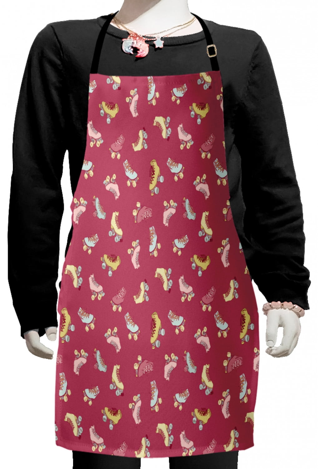 Retro Kids Apron, Nostalgic Style Funky Print of Repeated Roller Skates ...