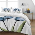 Abstract Spring Blue Tulip Flower Soft Breathable Bedding Set with ...