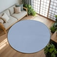 7ft Round Rug, Pure Light Blue Non-Skid Rubber Backing Large Area Rugs ...