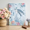 Sea Turtle Canvas Wall Art for Living Room, Watercolor Seaweed Fish ...