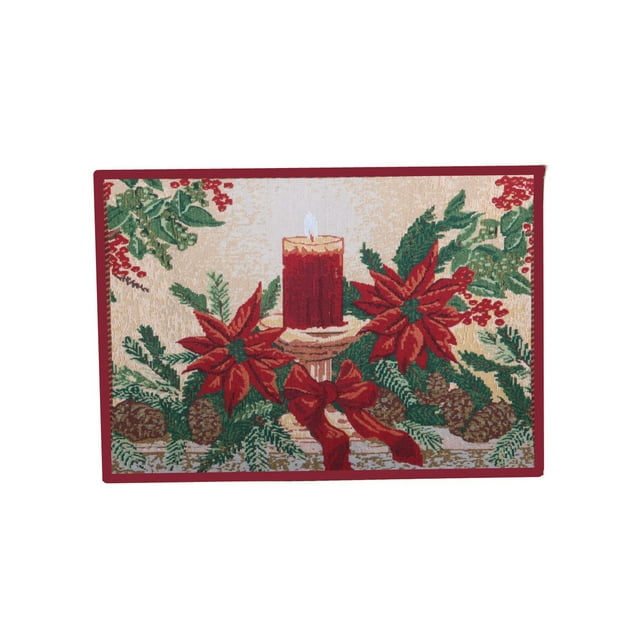 Holiday Christmas Poinsettia Design 19" X 27" Area Rug - Walmart.com