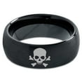 Tungsten Skull and Crossbones Bones Band Ring 8mm Men Women Comfort Fit ...