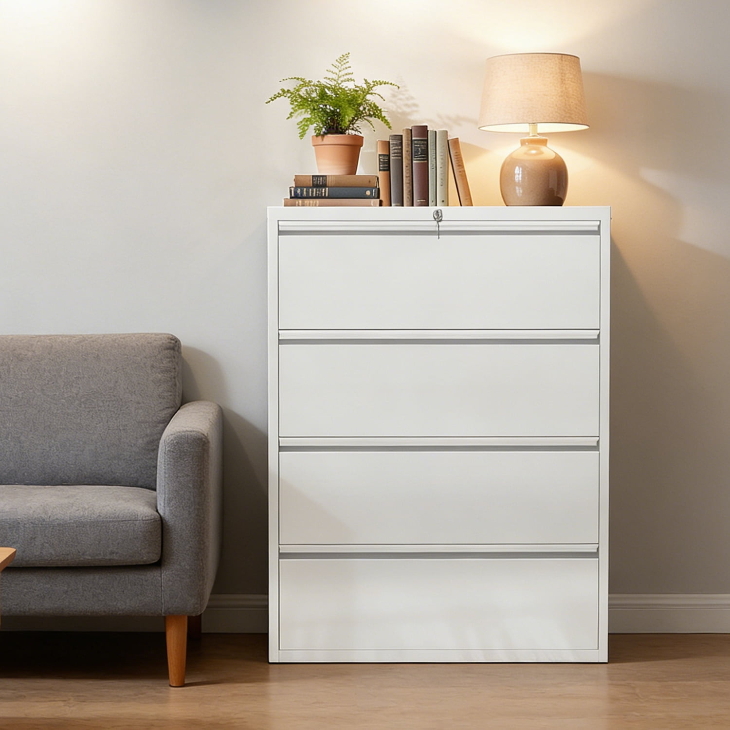 Click here for Kavey 4-Drawer White Steel File Cabinet With A Loc... prices