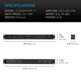 AC Infinity CLOUDPLATE T1, Rack Mount Fan Panel 1U, Exhaust Airflow ...