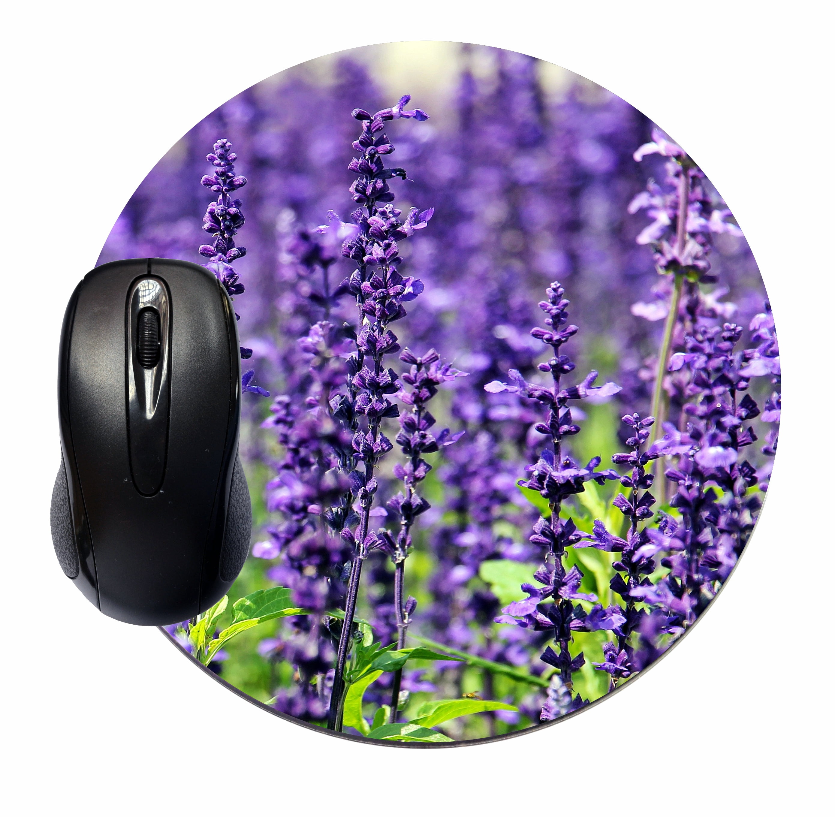 Mouse Mat Pad Mousepad Cute Desk Round Circle Mousemat Nature Purple ...