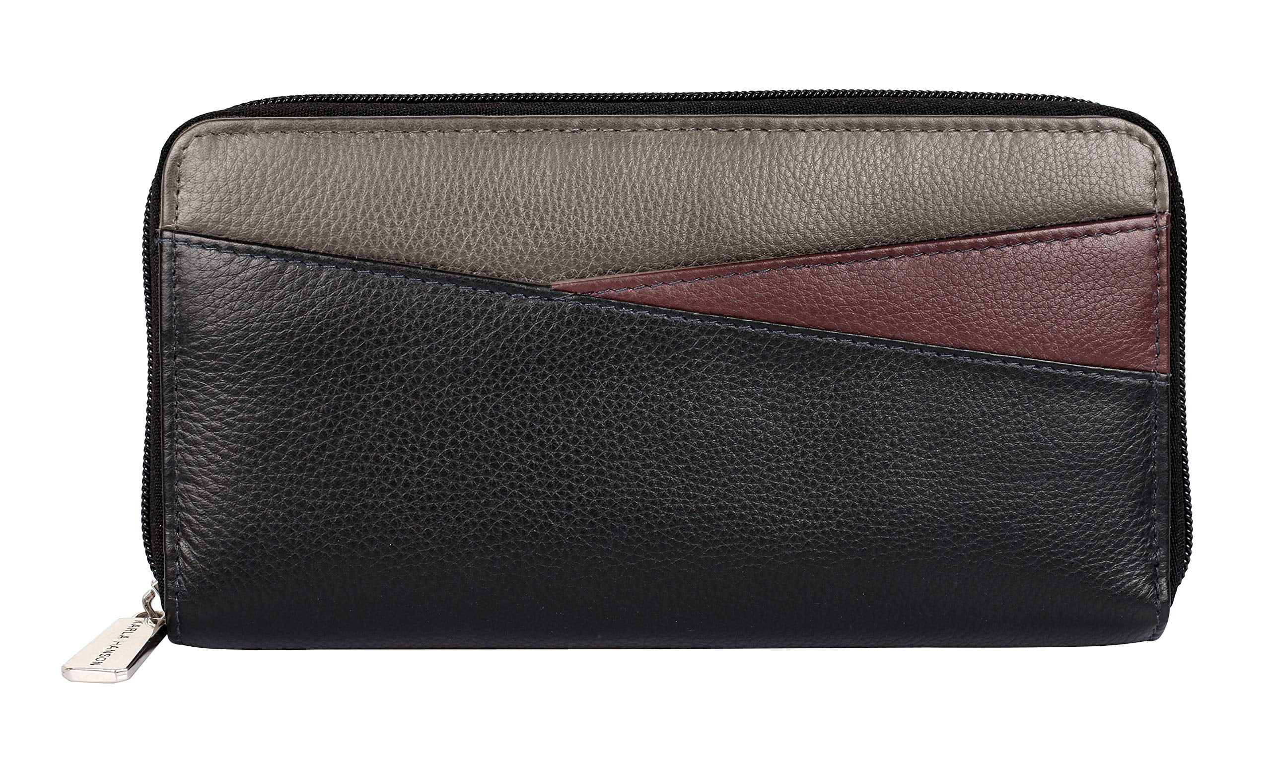Cartera Karla Hanson Wanda de piel negra con bloqueo RFID para mujer ...