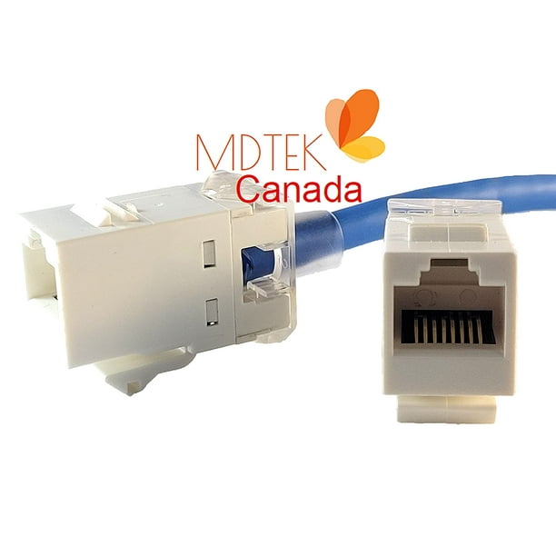 [MDTEK] Back Insert Module Cat6 Cat5A RJ45 Key Jack Insert, Cat 6 UTP Ethernet Key Connector ...