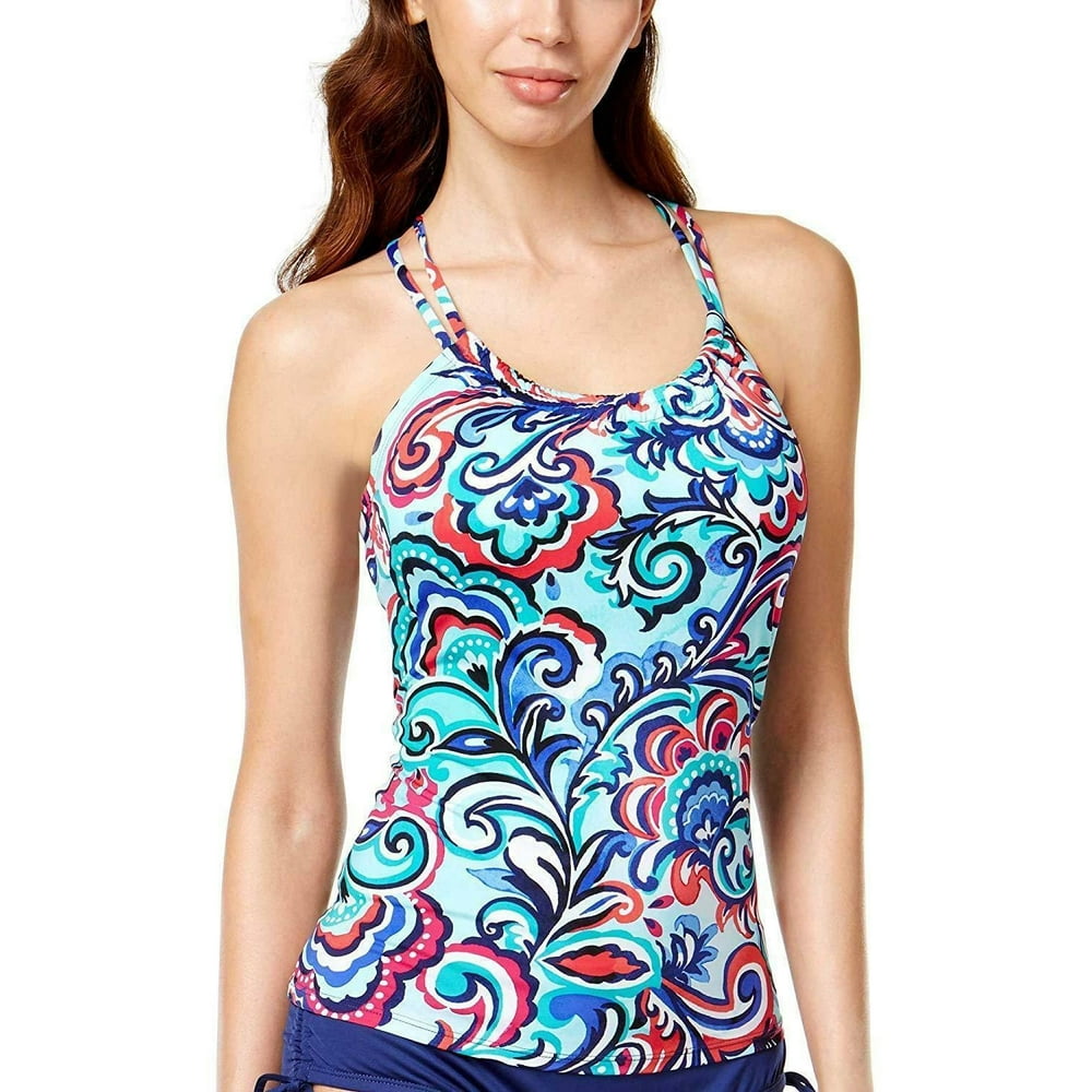 24th And Ocean 24th And Ocean Paisley Park High Neck Racerback Tankini