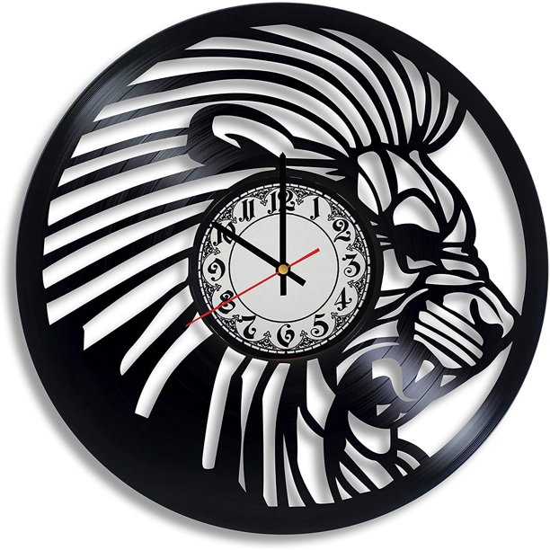 Lion Vinyl Wall Clock - Lion Statue Lion Sculpture, Lion Clock, Lion ...
