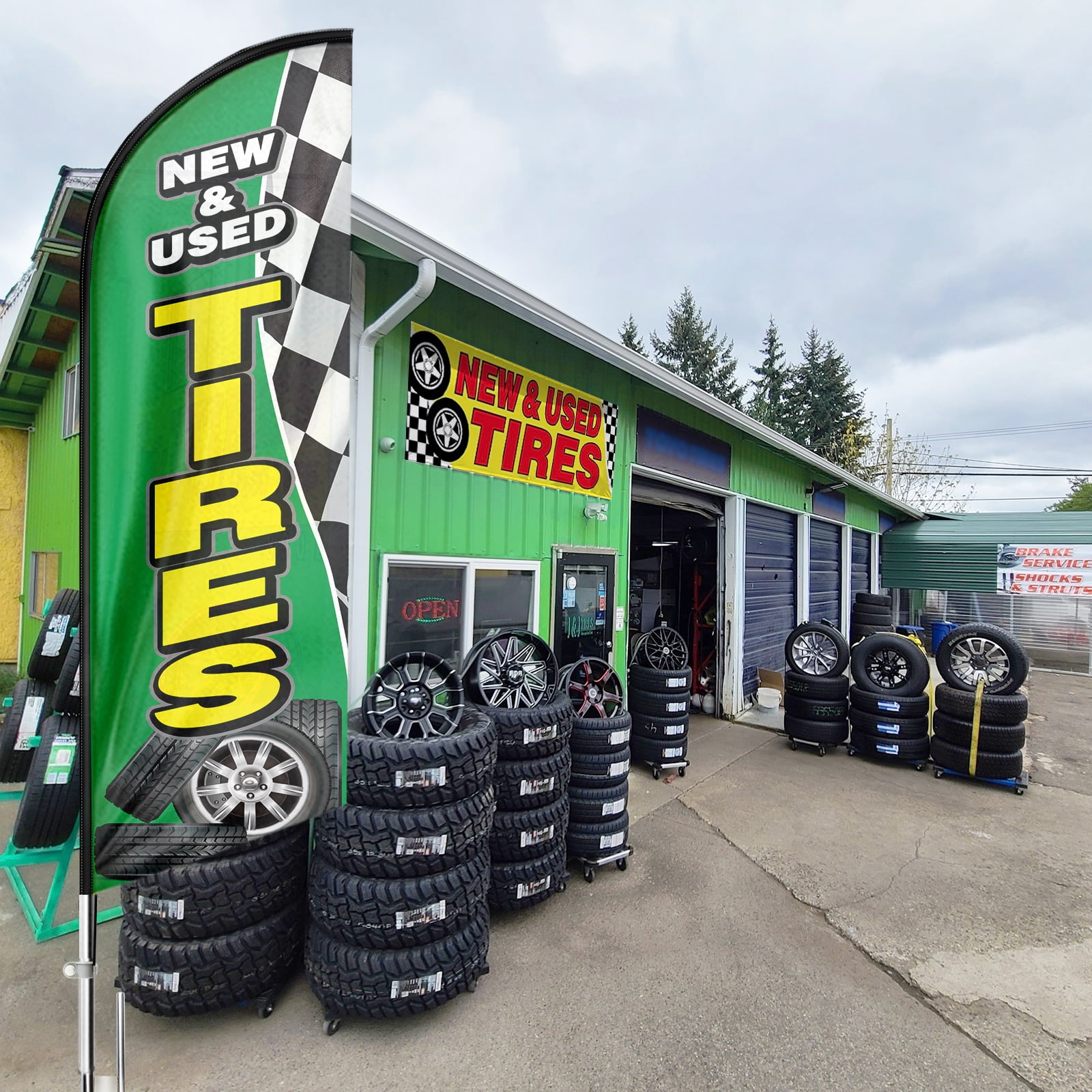 Tires Swooper Flag, 8FT Tires Advertising Feather Flag, Tires Banner ...