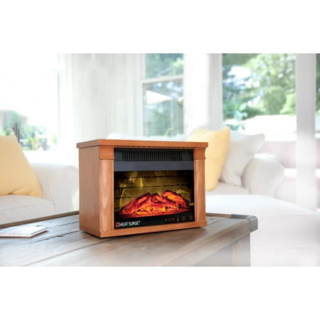 Heat Surge Mini Glo Portable Electric Fireplace Heater, Remote Control ...
