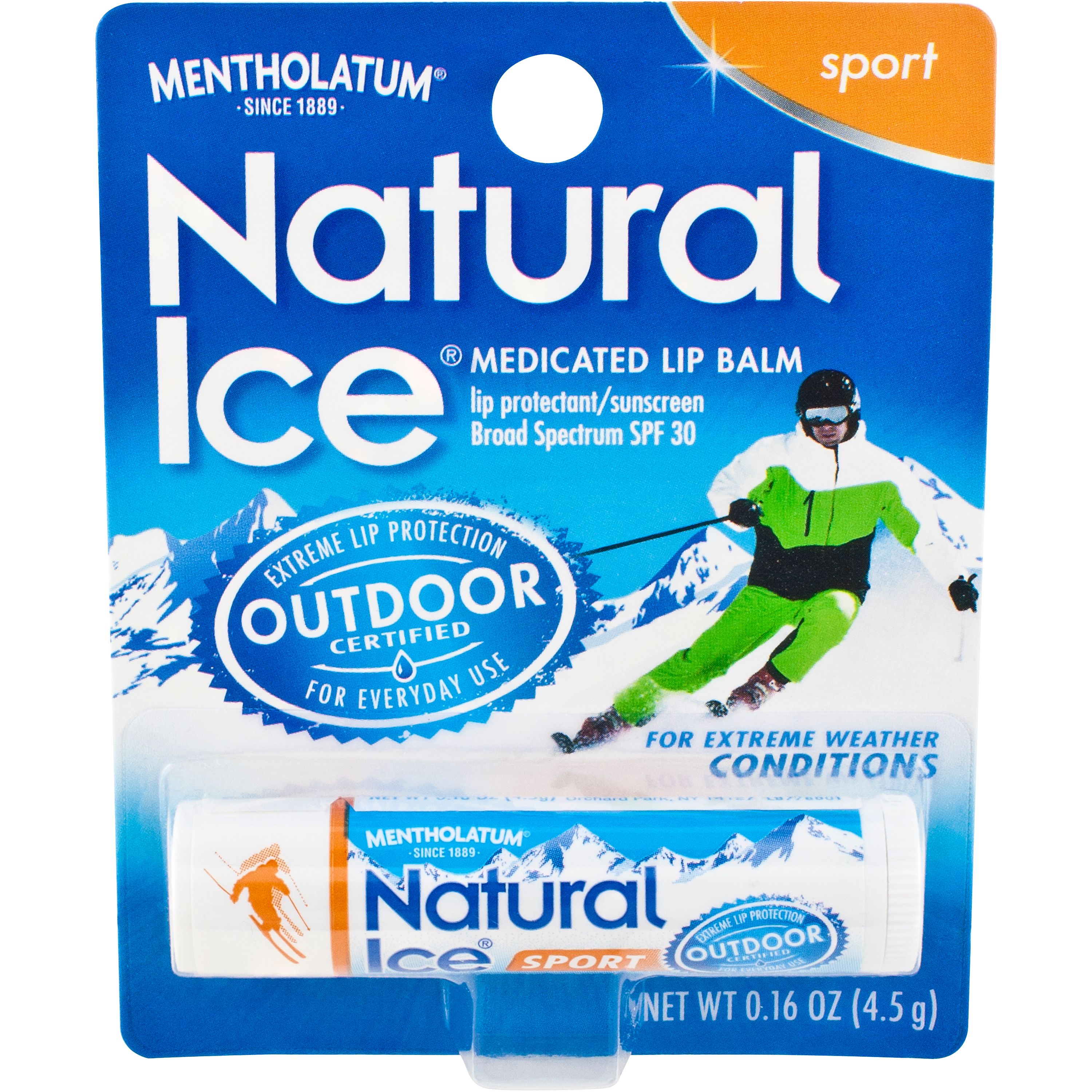 Mentholatum Natural Ice Sunscreen/Lip Protectant SPF 30 Sport 1 Each ...
