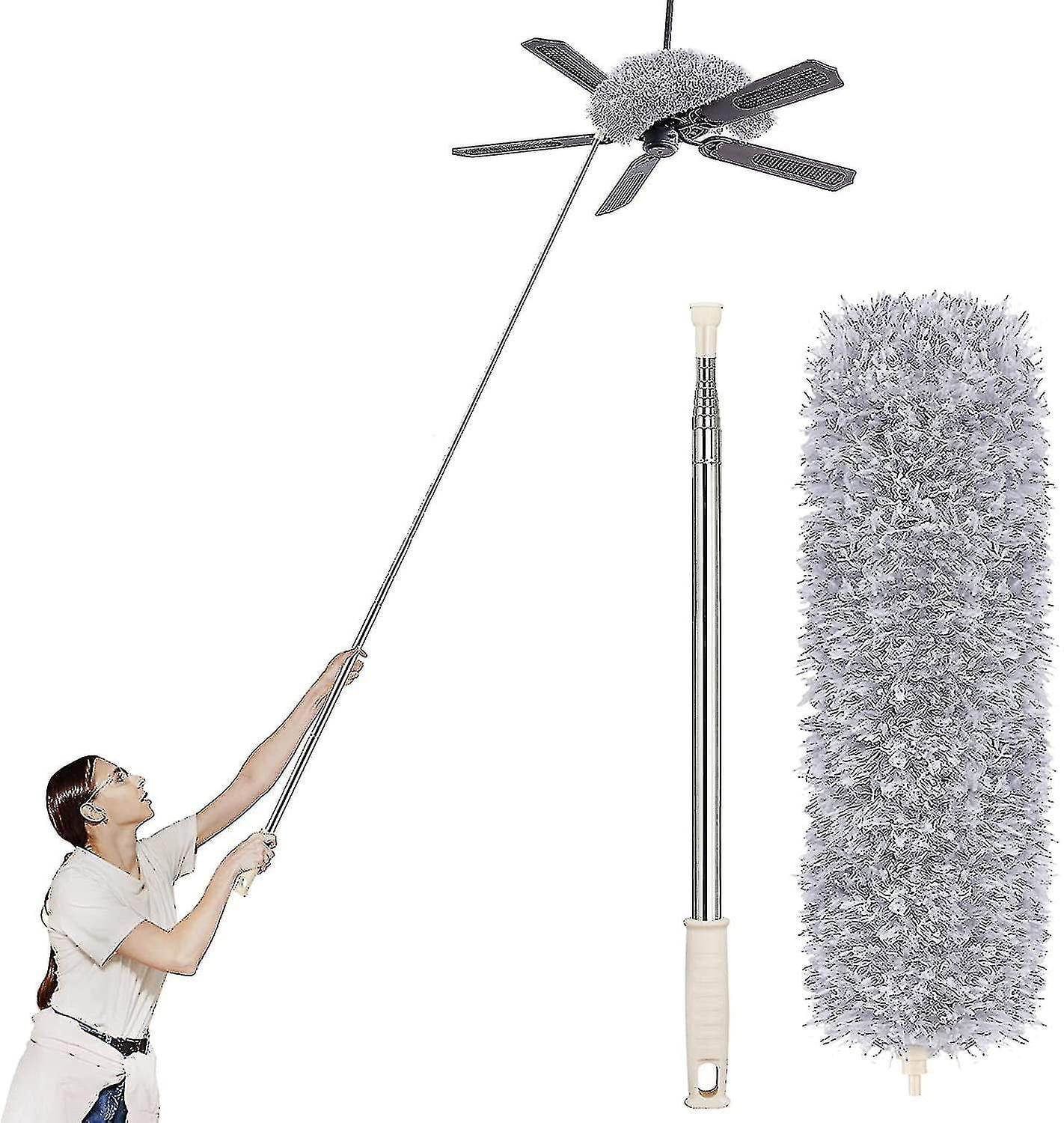 Plumero de microfibra con varilla extensible de 30" a 100", plumero ...