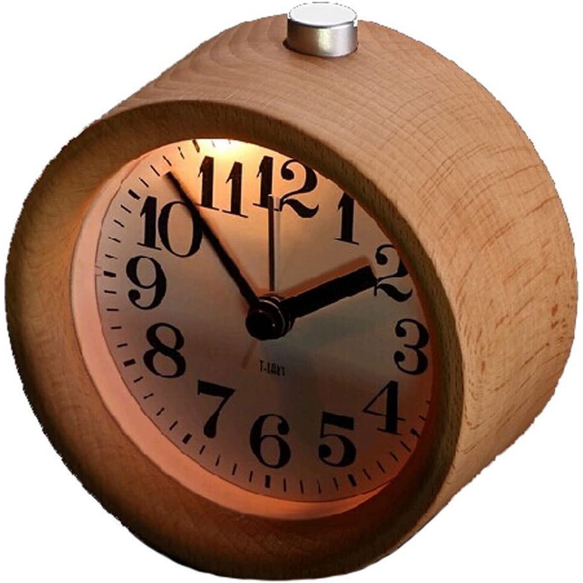 Click here for Unbranded Round Wooden Silent Desk Alarm Clock Wit... prices