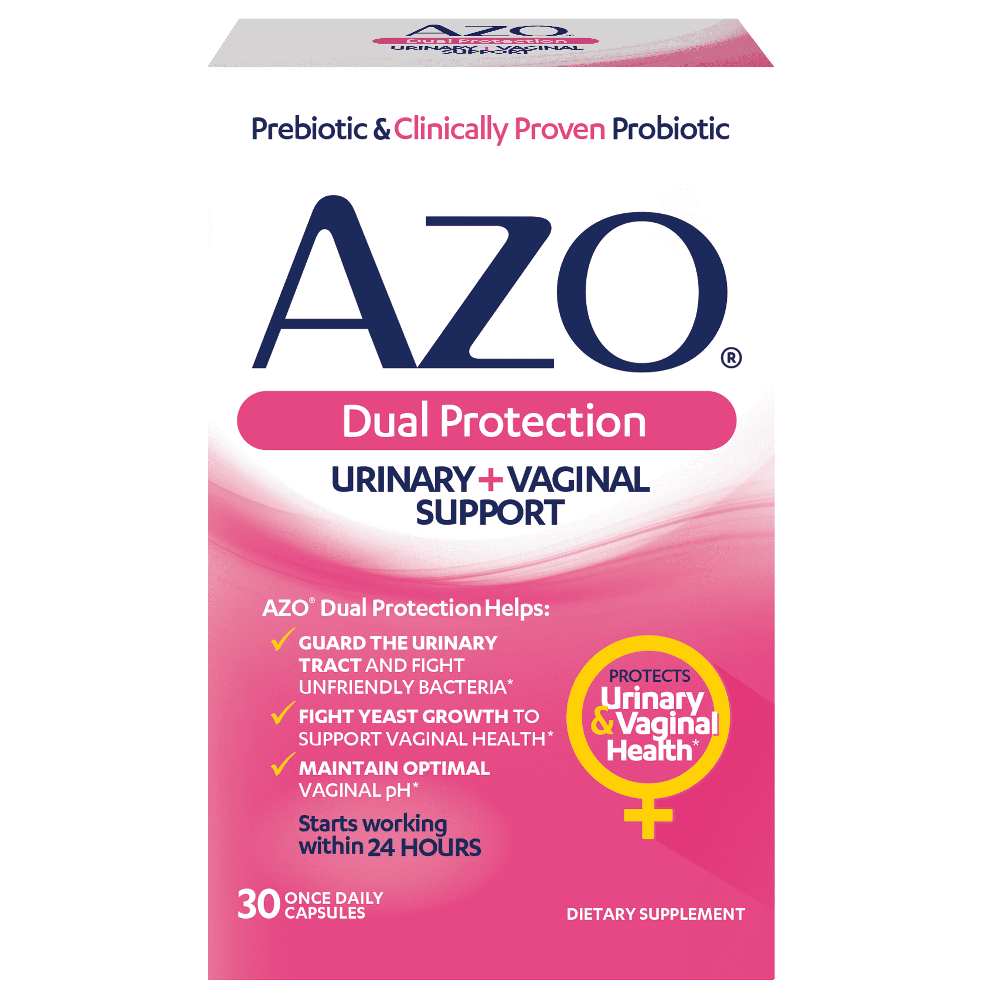 AZO Dual Protection™, Urinary + Vaginal Support*, Women's Prebiotic and ...