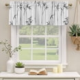 2 Pack Black Bamboos Valance for Window Minimalist Bamboos Stems Leaf ...