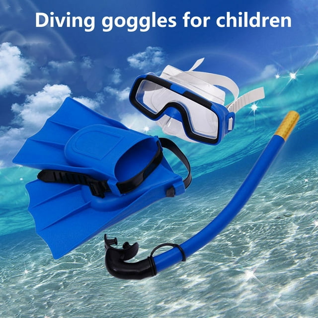 Kids Snorkeling Set with Wide Vision Goggles, Waterproof Swim Fins, and ...