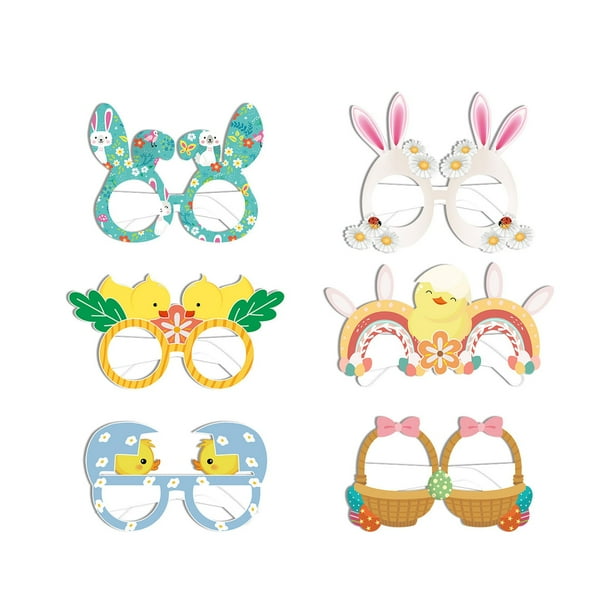 Heiheiup 6 Pieces Easter Party Glasses For Kids Funny Glasses Easter ...