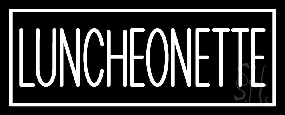 Luncheonette Double Stroke LED Neon Sign 10 x 24 - inches, Clear Edge ...