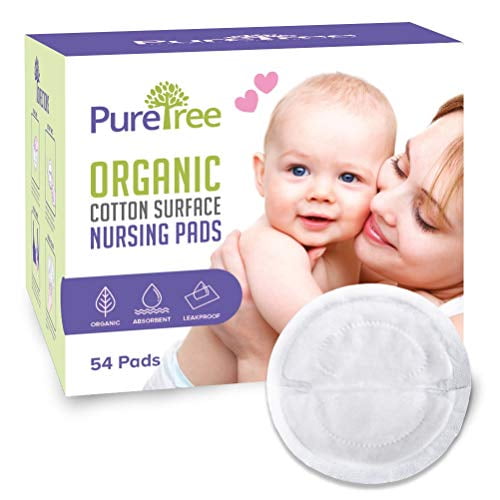 PureTree Organic Cotton Disposable Nursing Pads - for Breastfeeding (2 ...