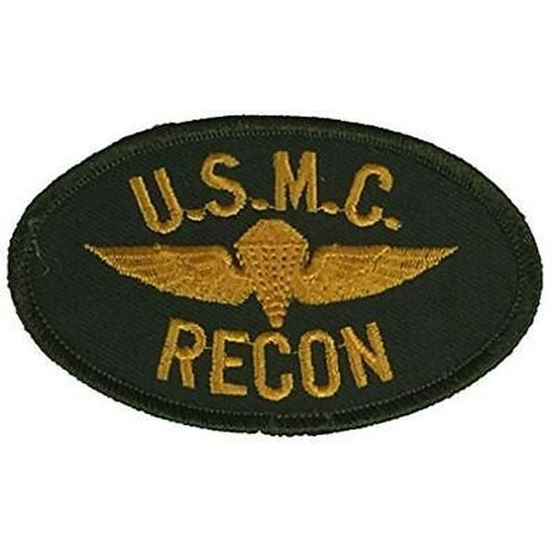 USMC RECON MARINE W/ PARACHUTIST GOLD WINGS PATCH AIRBORNE ...