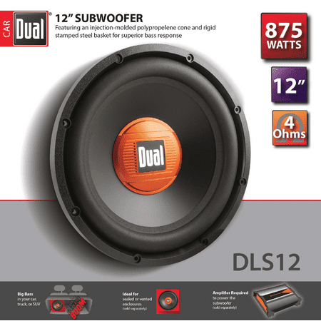 Dual Electronics DLS12 12-inch High Performance Subwoofer with a 2-inch ...