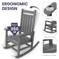 JUSTLET Outdoor Oversized Slat Rocking Chair, HDPE Plastic Porch Rocker ...