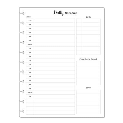 Hourly/Daily Planner Inserts for 11 Disc Planners - Walmart.com