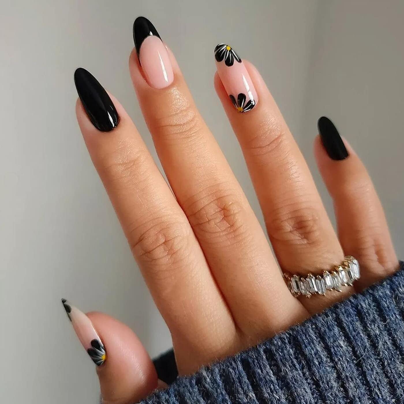 Black French Manicure
