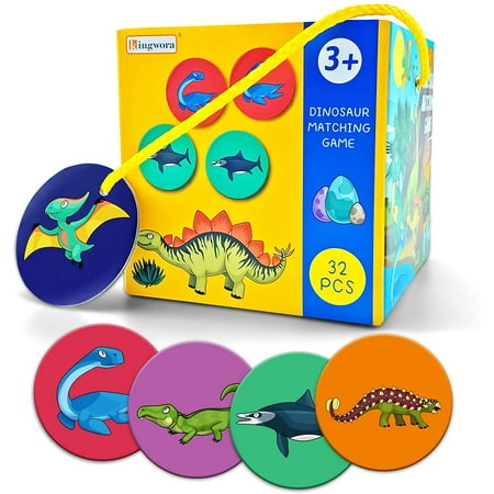 Memory Card Game - 16 Pairs Dinosaur Memory Games for Kids 3 and Up ...