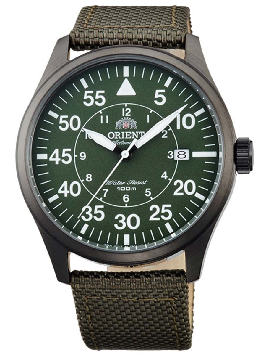 Orient Men's ER2A007F Flight Green Dial Olive Green Nylon Strap Power ...