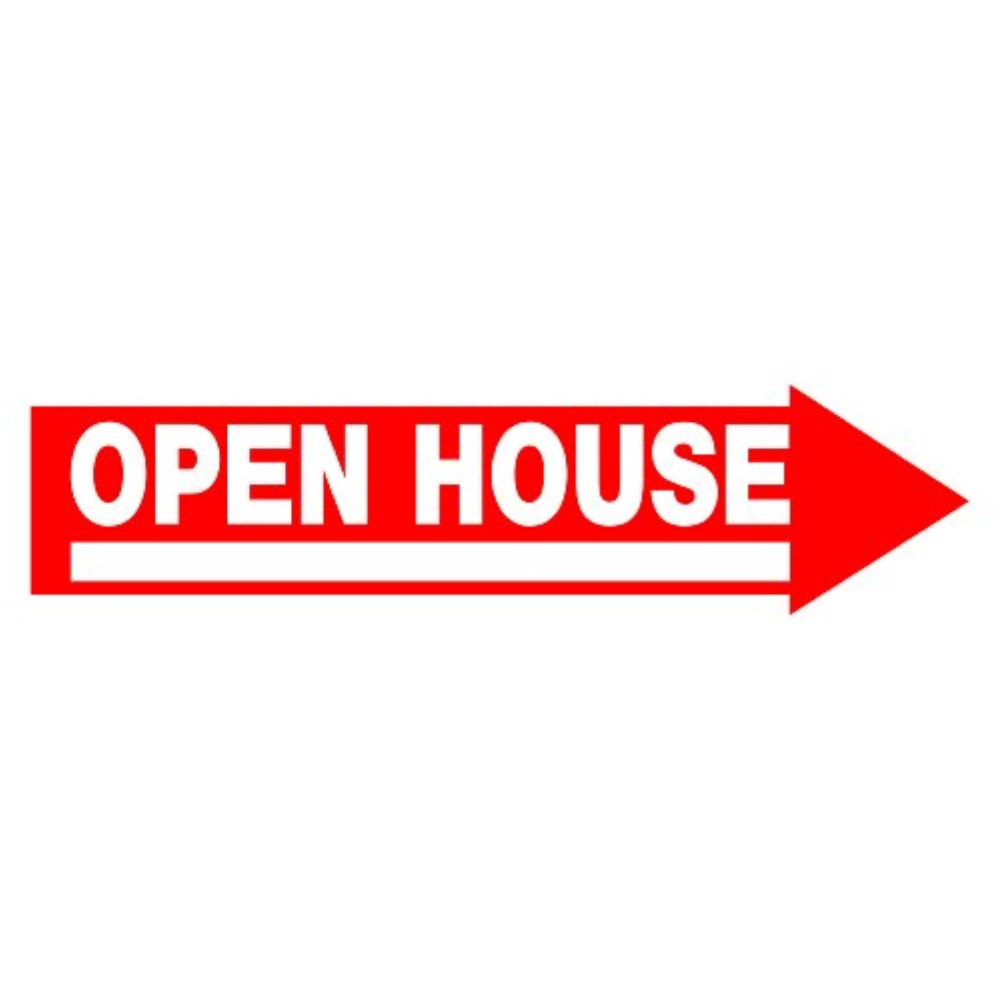 5028938 SIGN OPEN HOUSE 6X24"" Hillman English White Open House Sign 6 ...