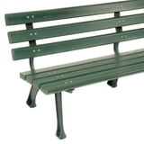 6'L Park Bench With Backrest, Recylced Plastic, Green - Walmart.com