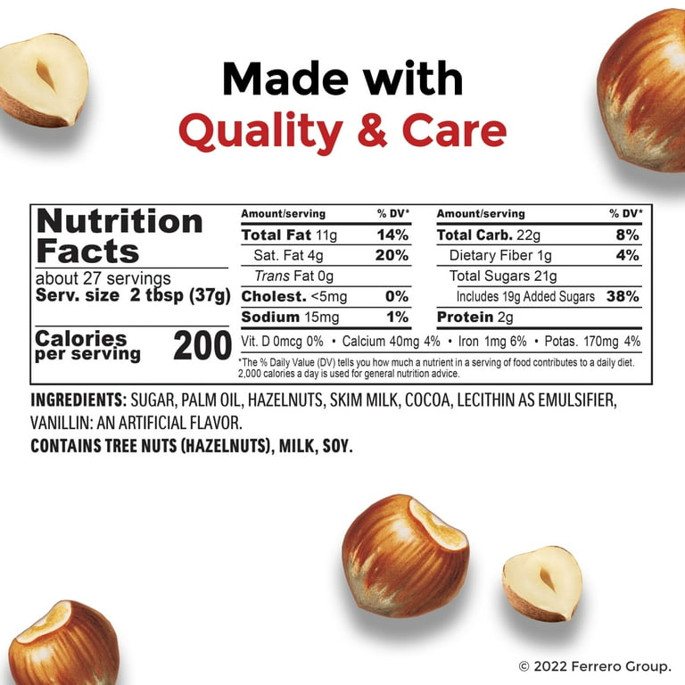 Nutella Nutrition Label