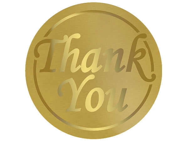 Thank You Gold On Gold Foil Seals, Round 1-1/2", 250 Pack - Walmart.com