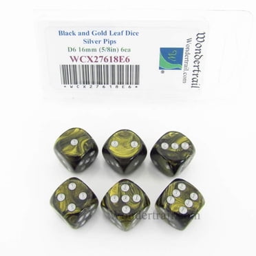 Orange Vortex Dice with Black Pips 16mm (5/8in) D6 Set of 6 Wondertrail ...