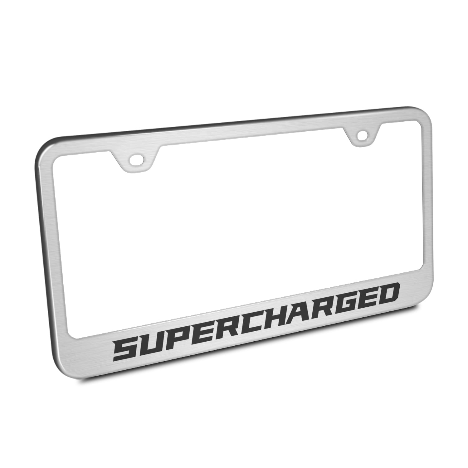 Super Charged Brushed Stainless Steel License Plate Frame - Walmart.com