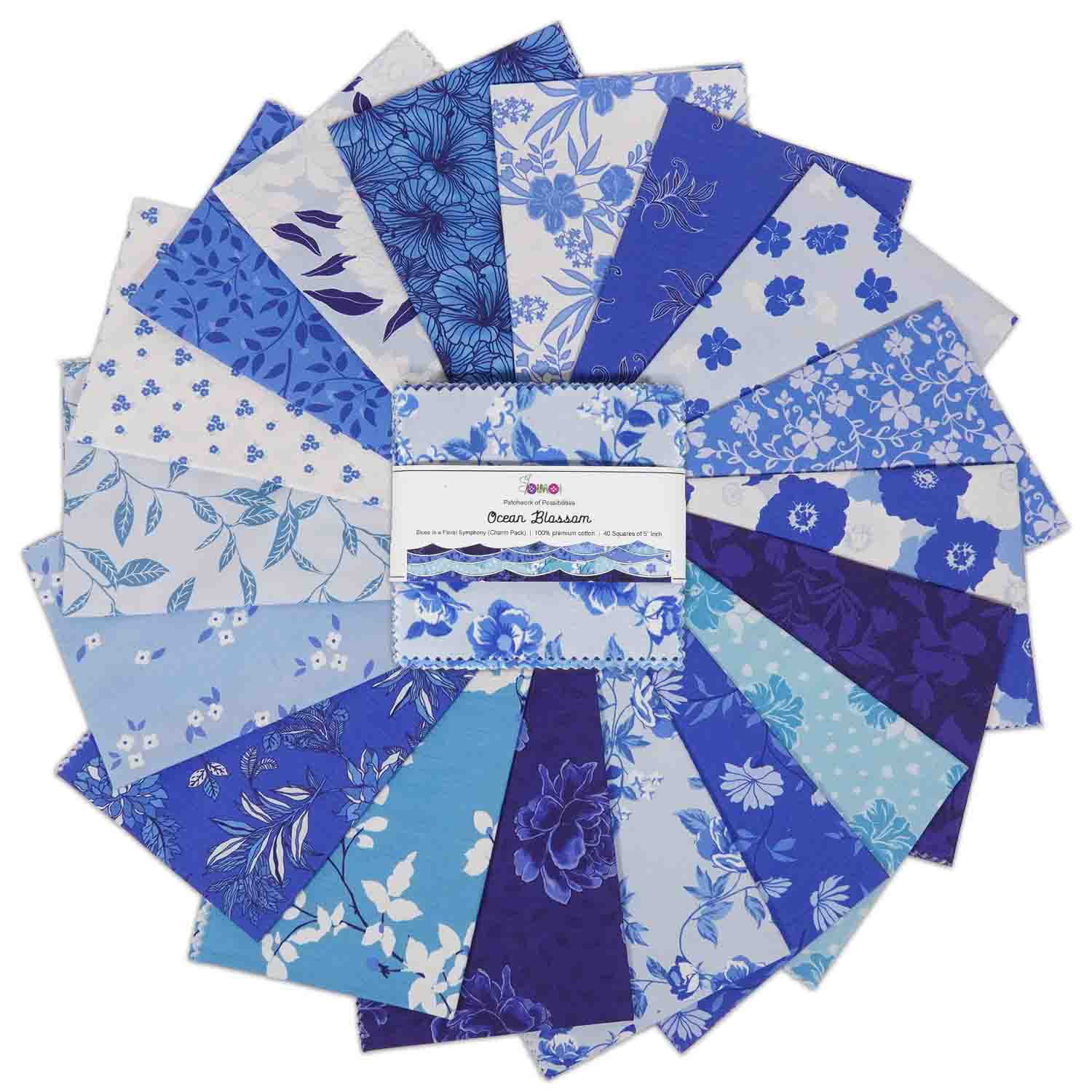 Click here for Soimoi 40 Pcs 5 X 5 Diy Cotton  Fabric Squares Bun... prices