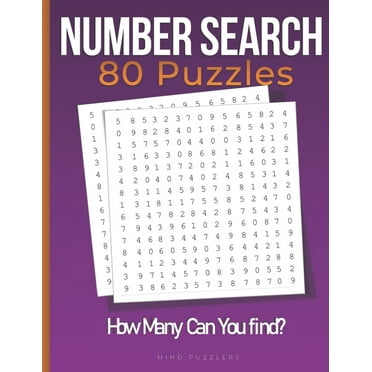 Number Search Puzzles For Adults: Number Find Puzzle Books For Adults ...